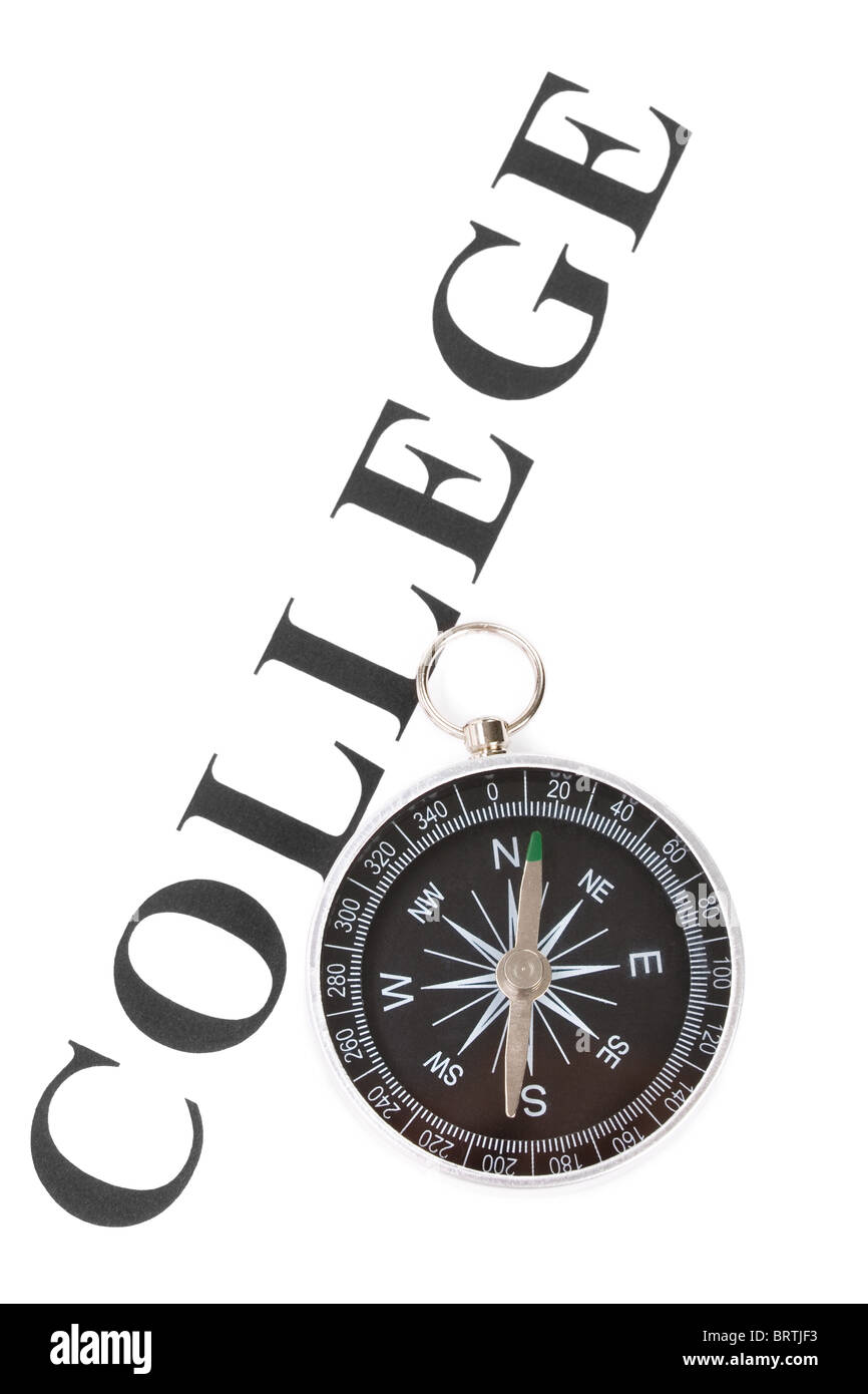 headline college and Compass, concept of education guide Stock Photo ...