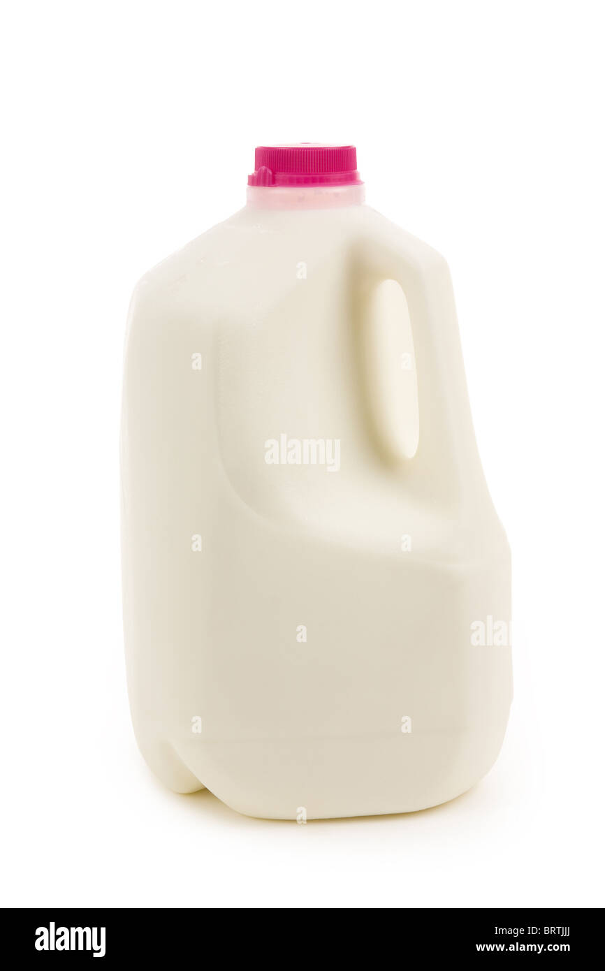 Milk Bottle with white background Stock Photo - Alamy