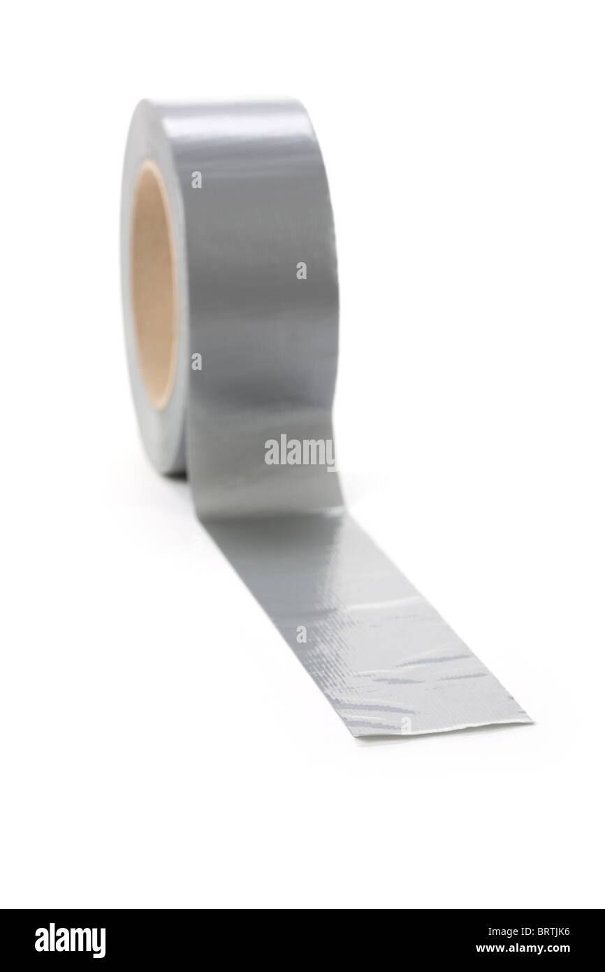 a roll of Grey Duct Tape with white background Stock Photo - Alamy