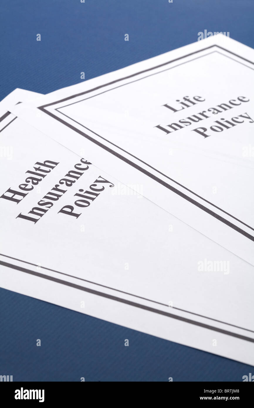 Document of Life and Health Insurance Policy for background Stock Photo ...