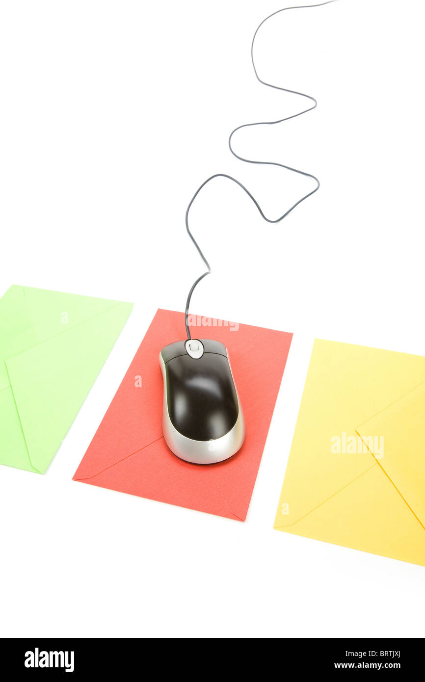 envelope and computer mouse, concept of email Stock Photo - Alamy