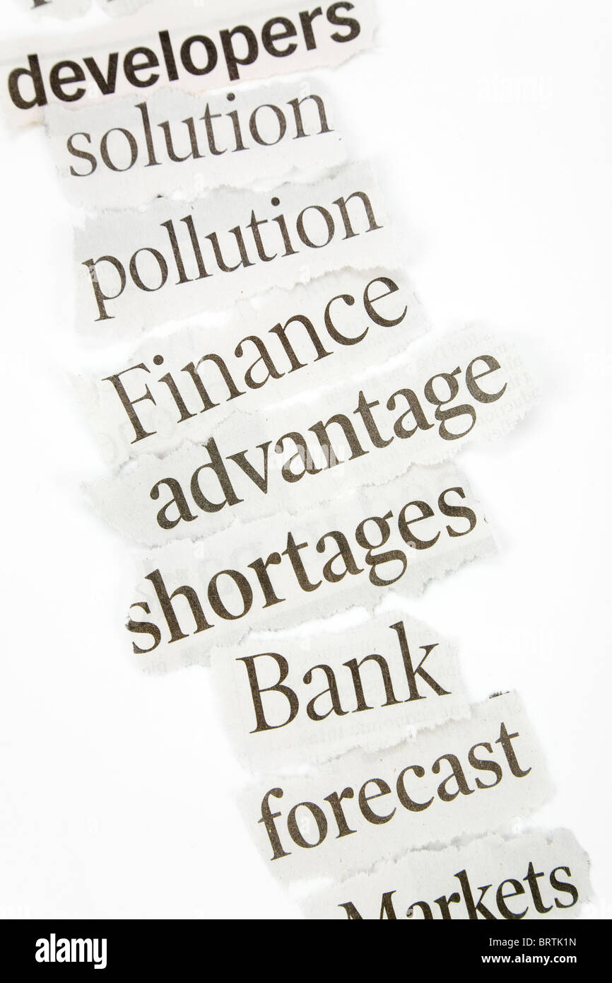 Newspaper Headlines close up for background Stock Photo - Alamy