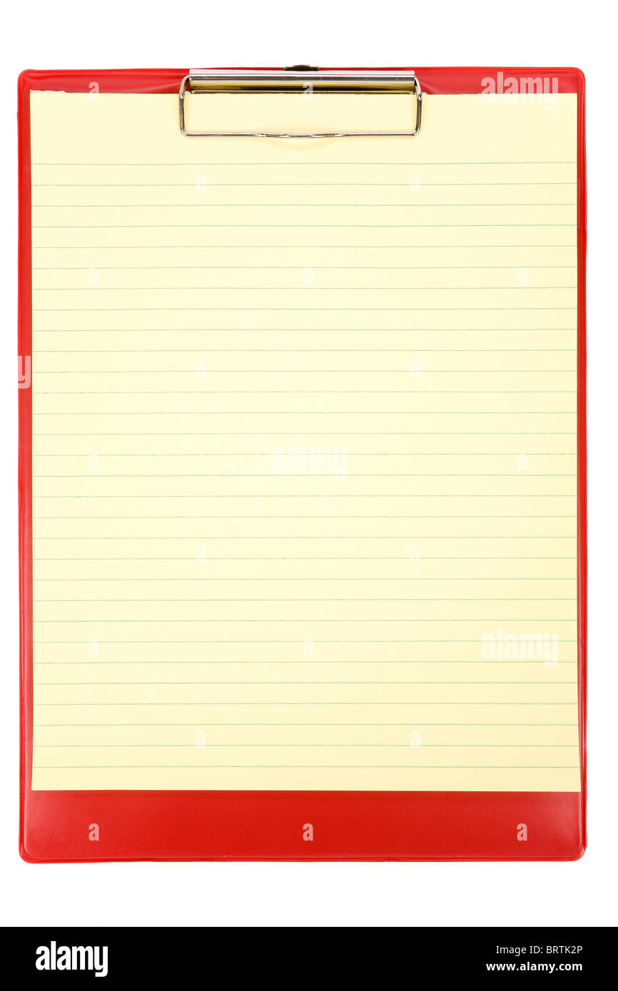 Red Clipboard with white background Stock Photo - Alamy
