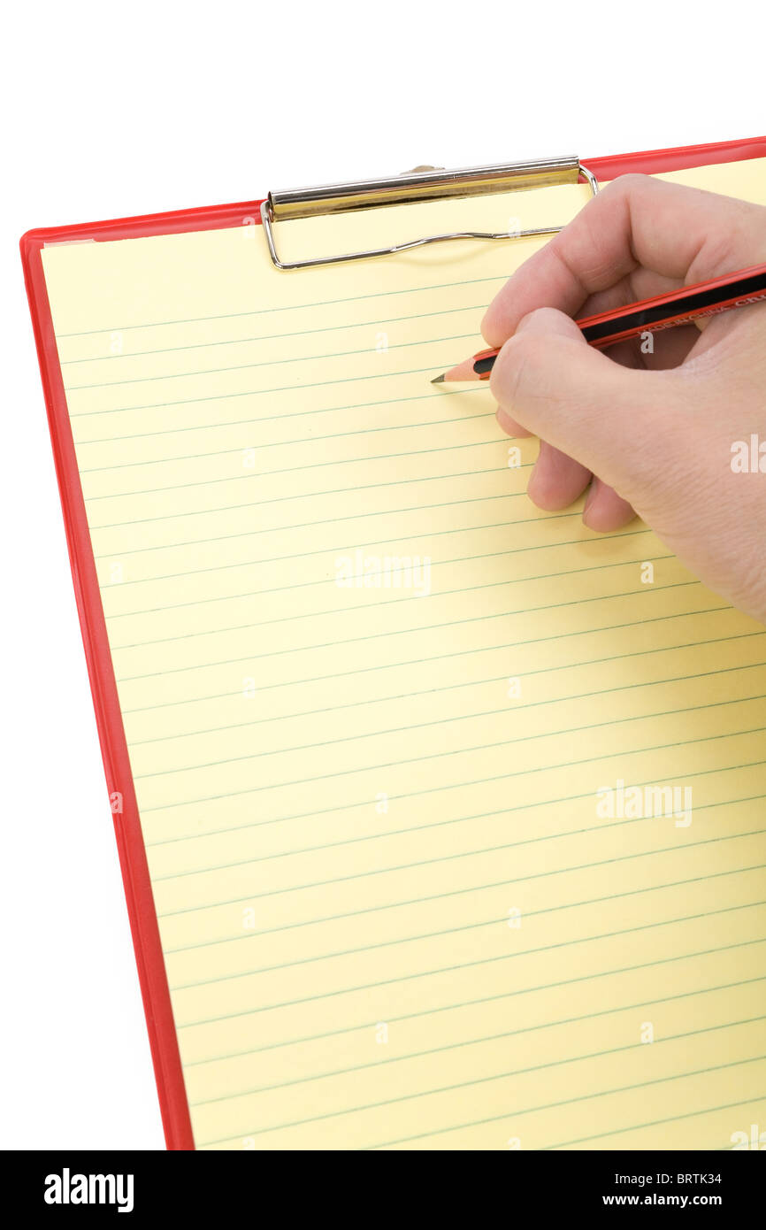 Red Clipboard with white background Stock Photo - Alamy