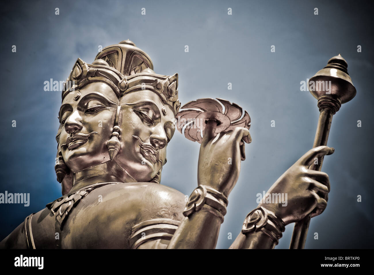 Bronze Brahma Statue 4 heads digitally enhanced Stock Photo - Alamy