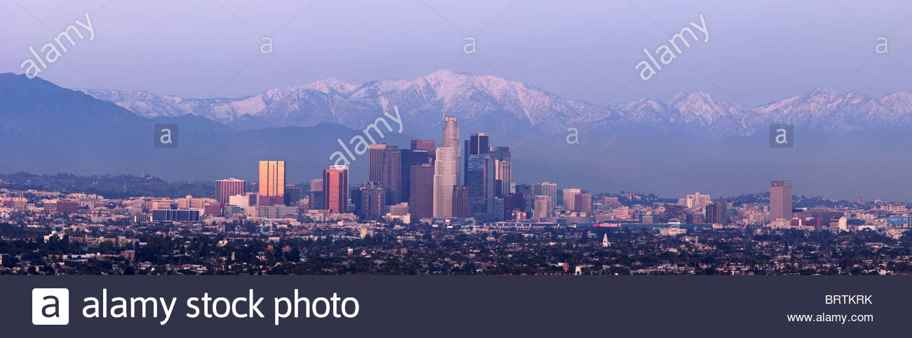 Downtown Los Angeles Skyline Snow High Resolution Stock Photography and ...