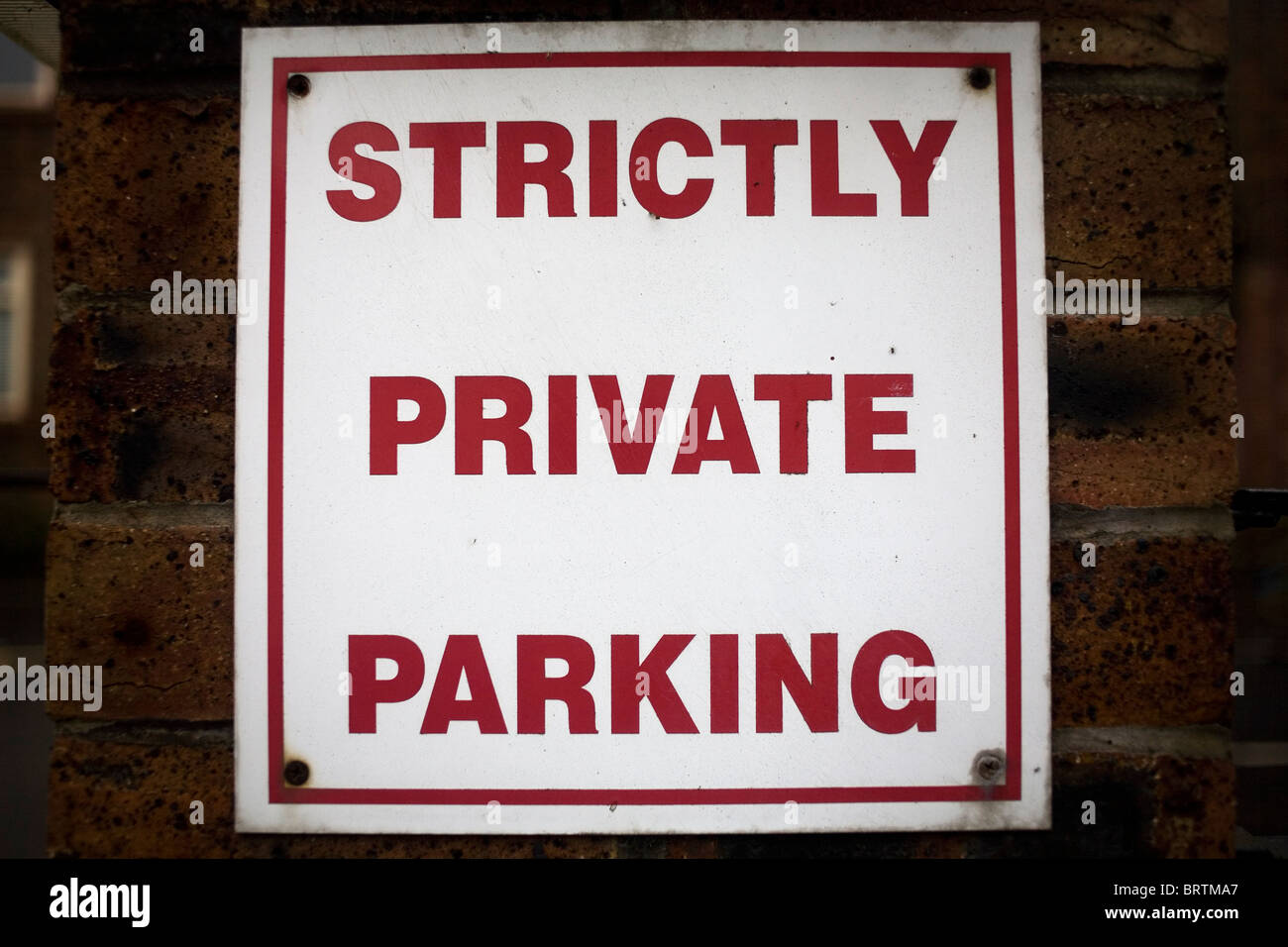 Strictly Private Parking Sign Stock Photo - Alamy