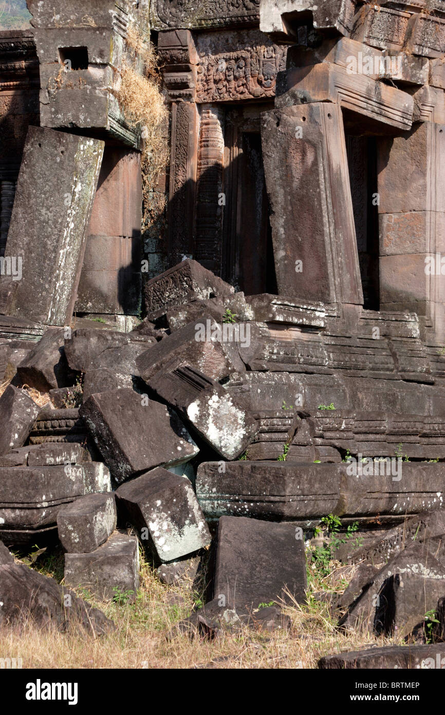 The ruins of ancient and historic Angkor era Wat Phu, built by the ...