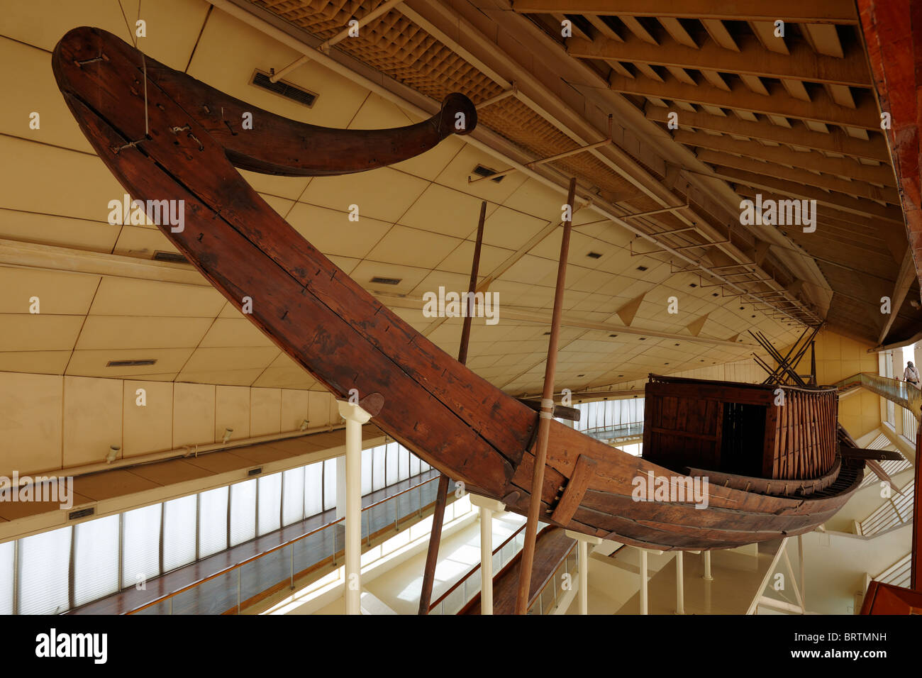 Khufu ship or solar barge, pyramids of Giza, Cairo, Egypt, Arabia ...
