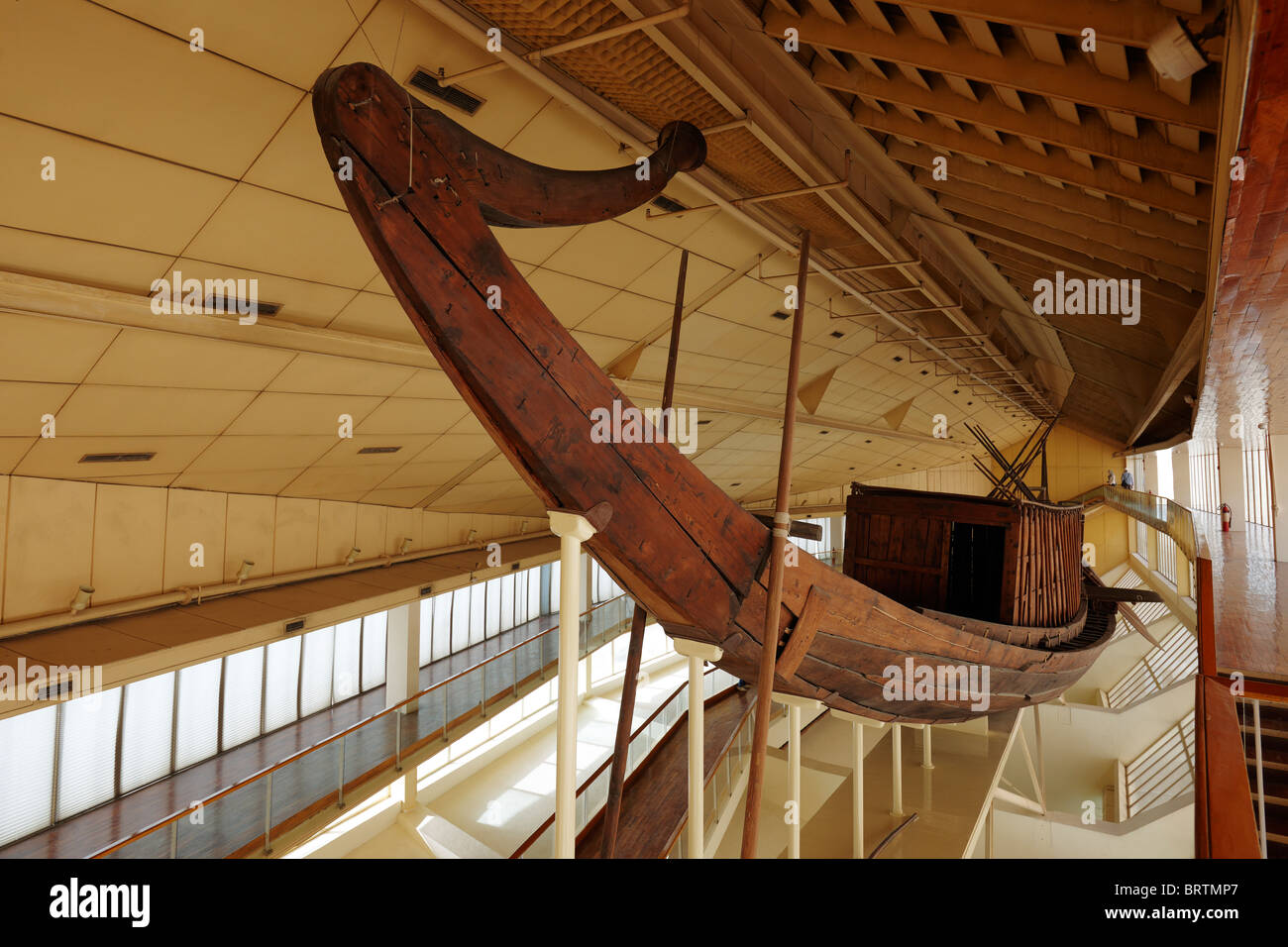 Khufu ship or solar barge, pyramids of Giza, Cairo, Egypt, Arabia ...
