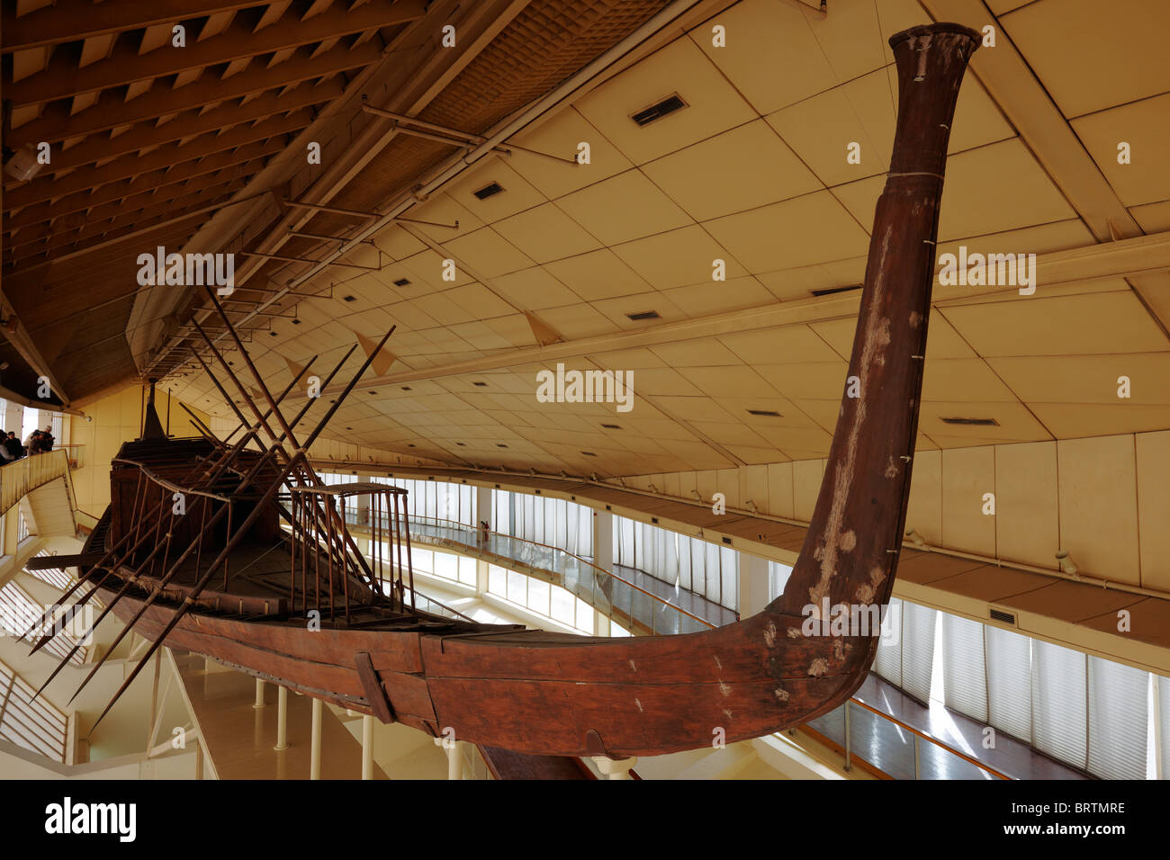 Khufu ship or solar barge, pyramids of Giza, Cairo, Egypt, Arabia ...