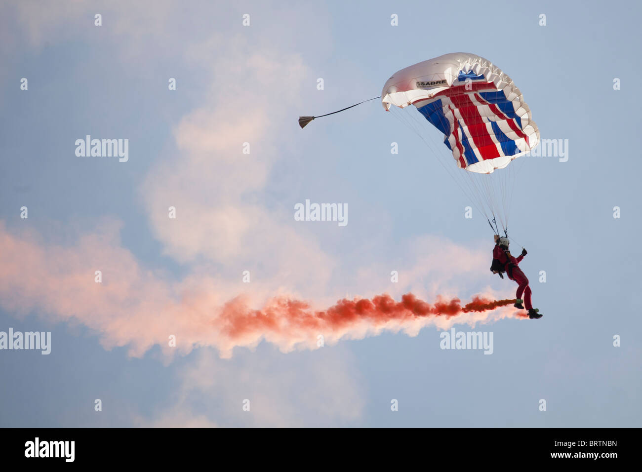 Red Devils bringing in the start flag at Silverstone Stock Photo - Alamy