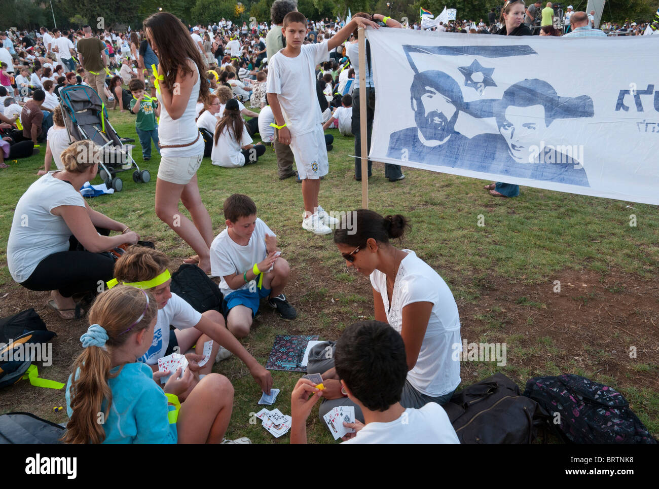 demonstration in favor or Gilad Shalit release. Jerusalem. israel Stock ...