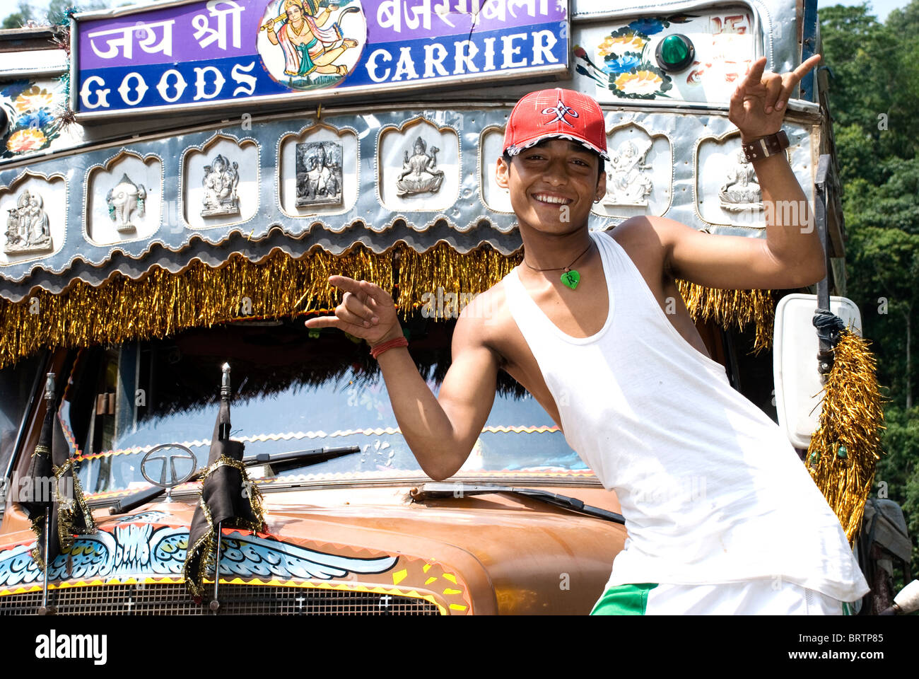 truck with cabin roof detail, sikkim, india Stock Photo - Alamy