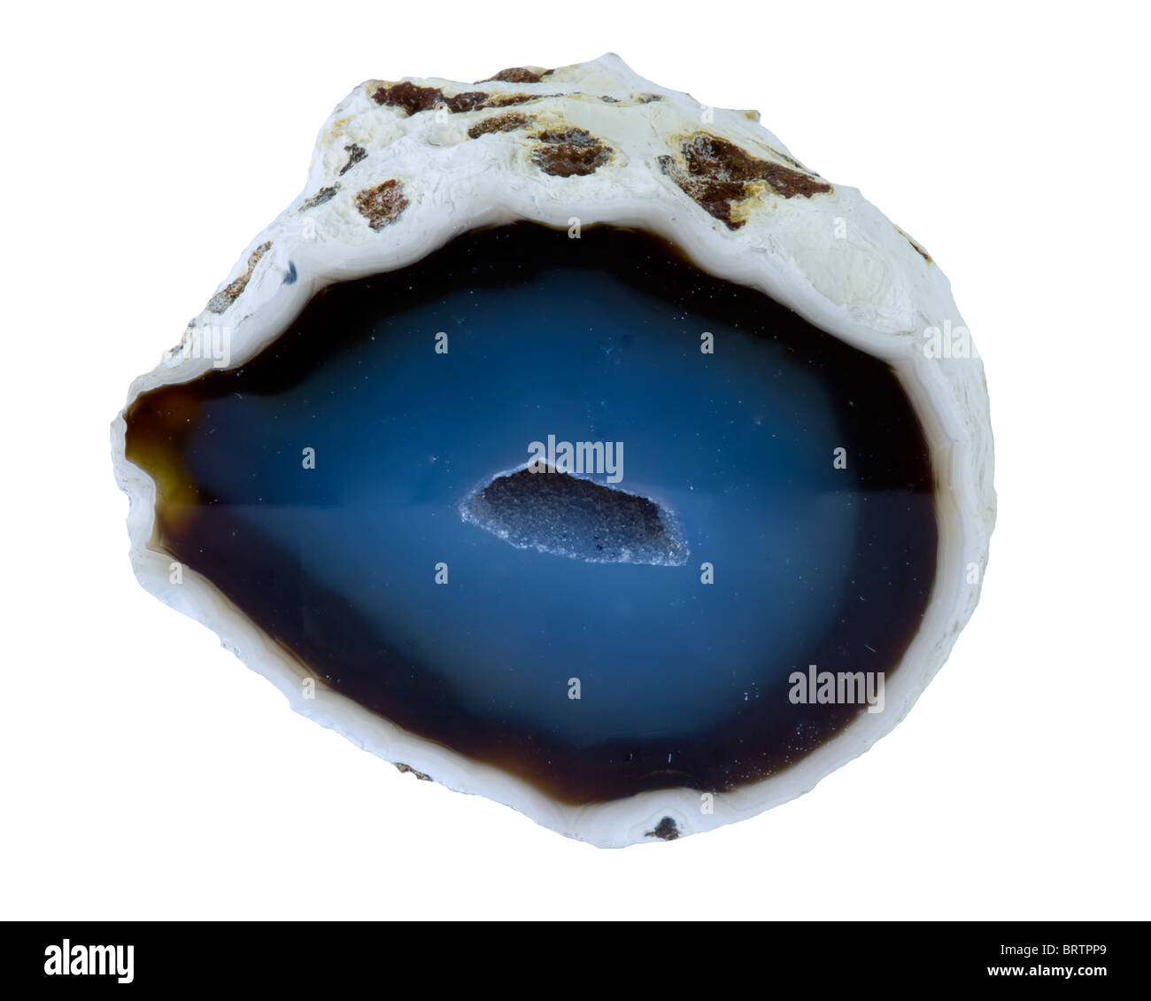 Polished Geode with Quartz Crystal Core Stock Photo - Alamy