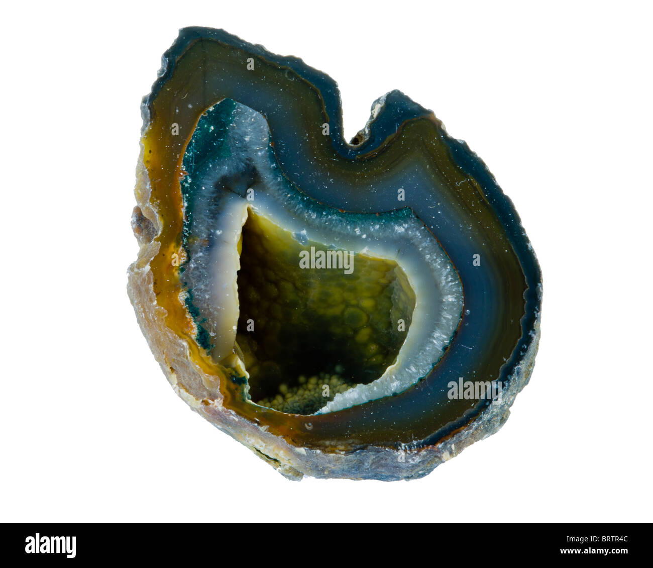 Polished Geode with Quartz Crystal Core Stock Photo - Alamy