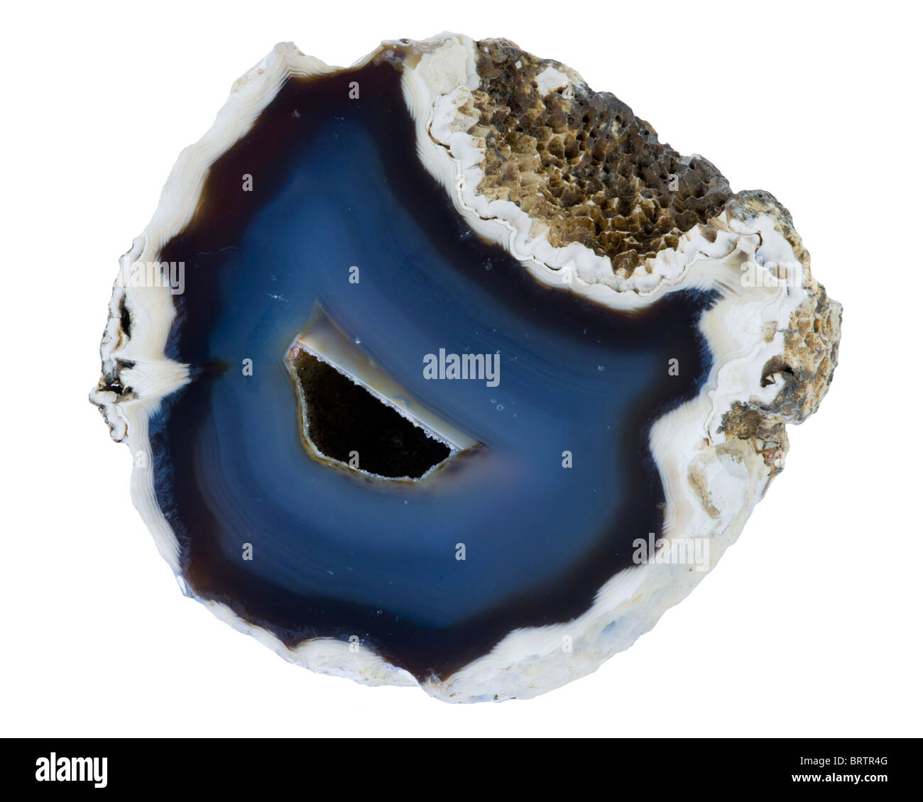 Polished Geode with Quartz Crystal Core Stock Photo - Alamy