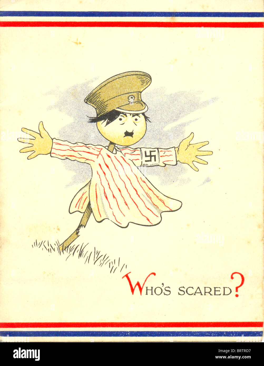 World War Two greeting card showing Adolf Hitler as a scarecrow Stock ...