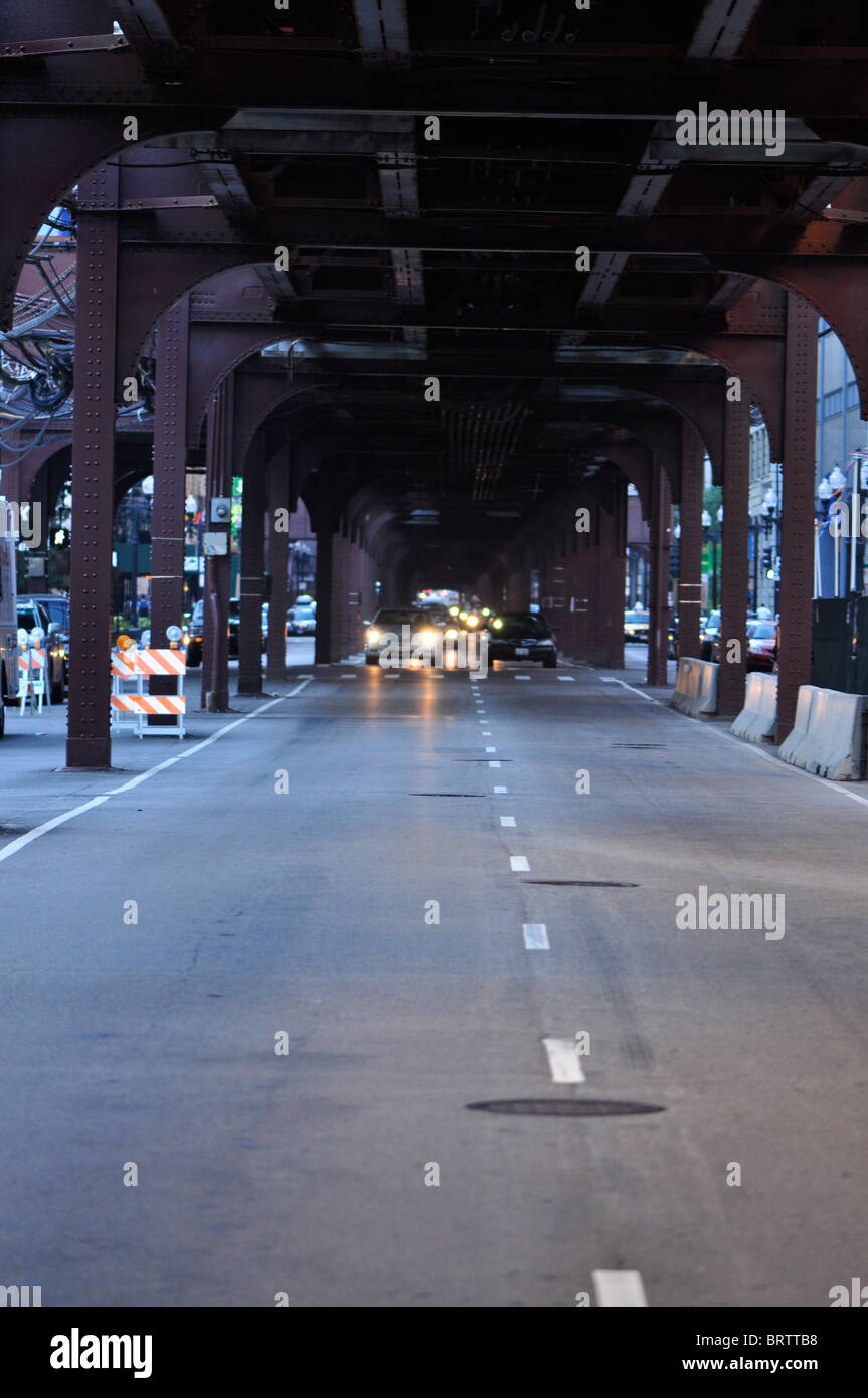 Road under The Loop in Chicago Stock Photo - Alamy