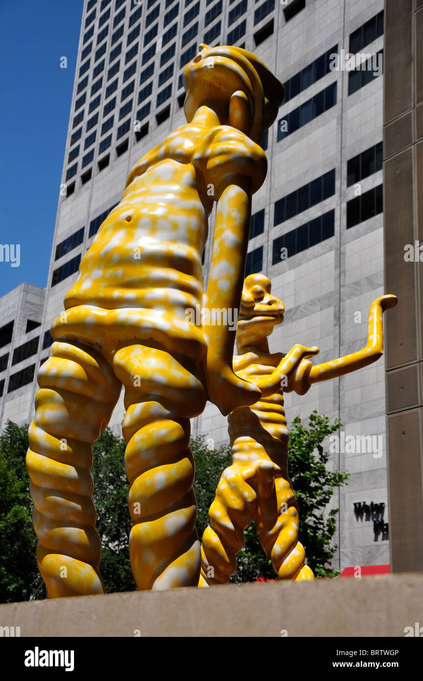 Colorful statues outside the MCA (Museum of Contemporary Art, Chicago ...