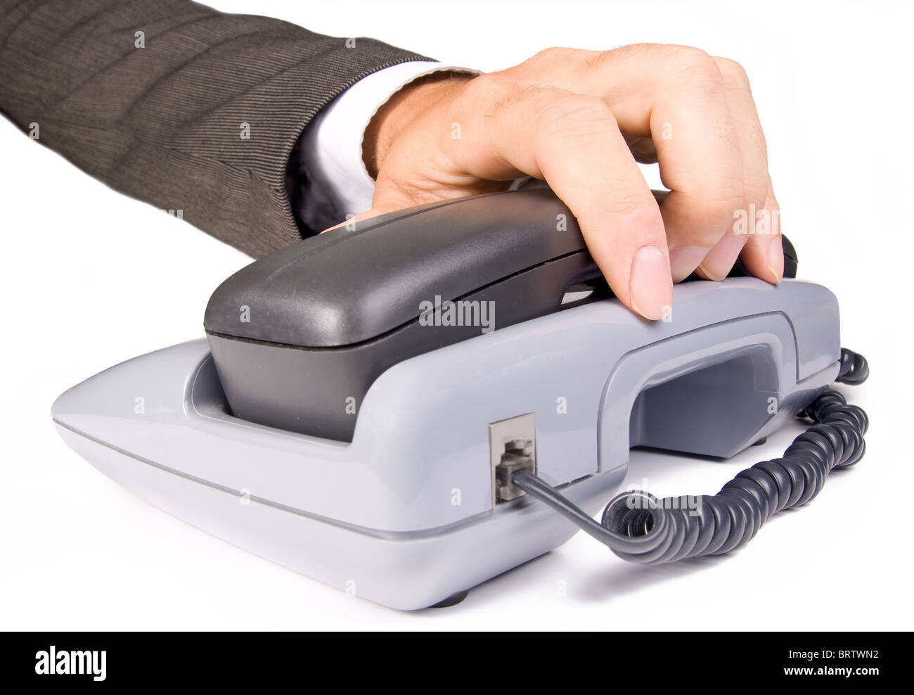 telephone receiver in hand Stock Photo - Alamy