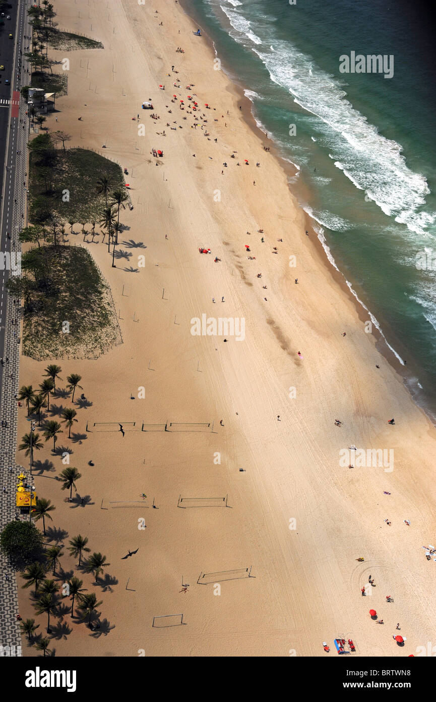 Aerial shot of tourists on the beach Rio Stock Photo - Alamy