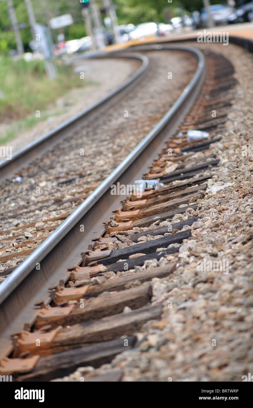 Rail tracks junction point hi-res stock photography and images - Alamy