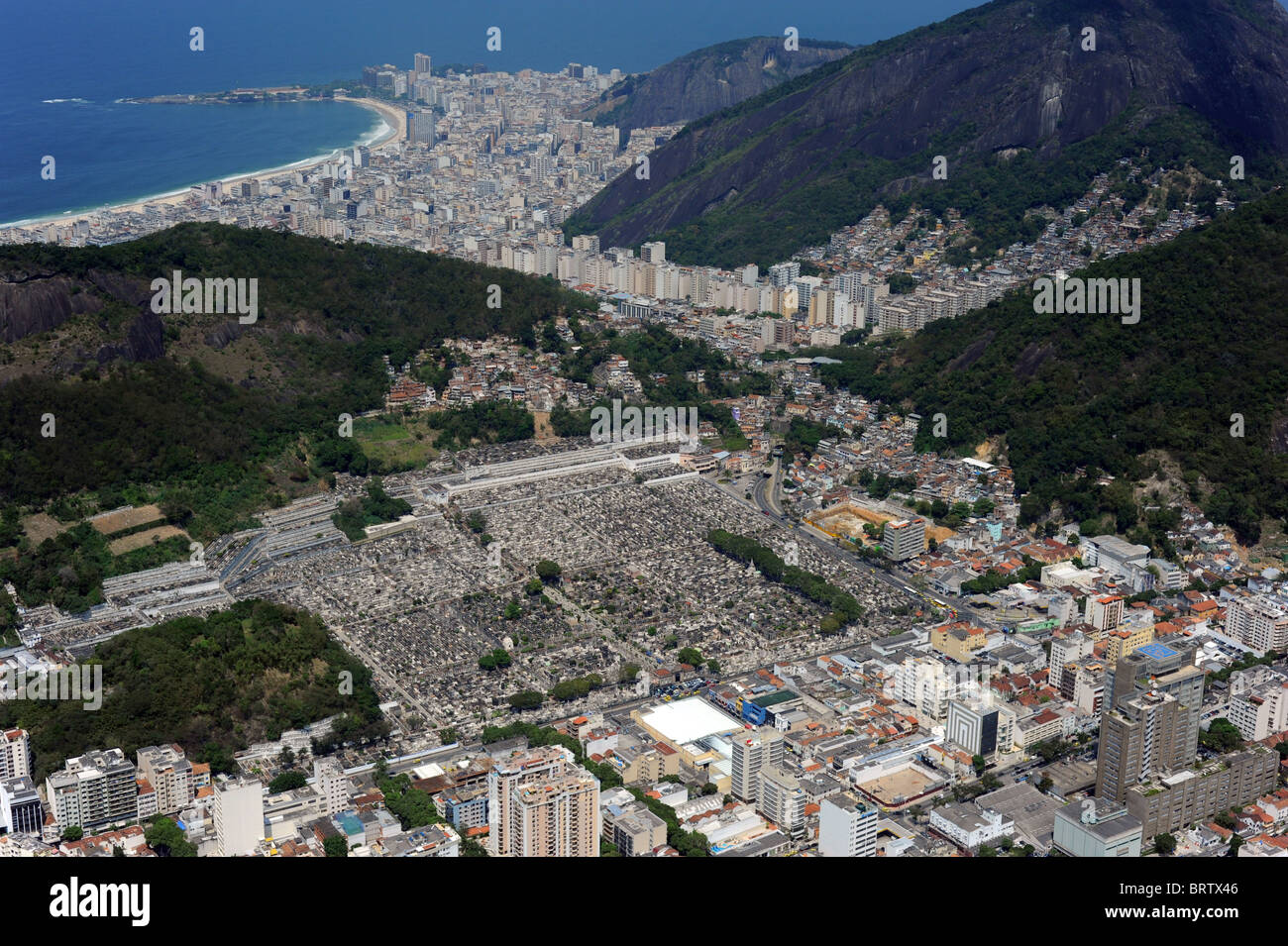 Aerial view of the giant cemetery in the centre of Rio de Janeiro ...