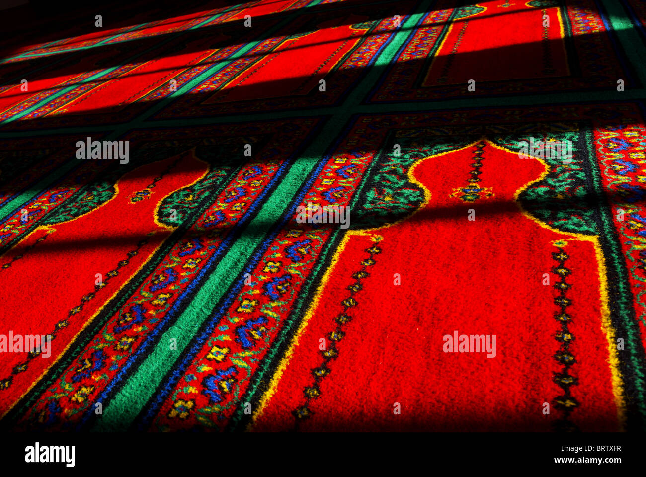 Prayer mat inside the Mosque in Maidenhead Stock Photo - Alamy