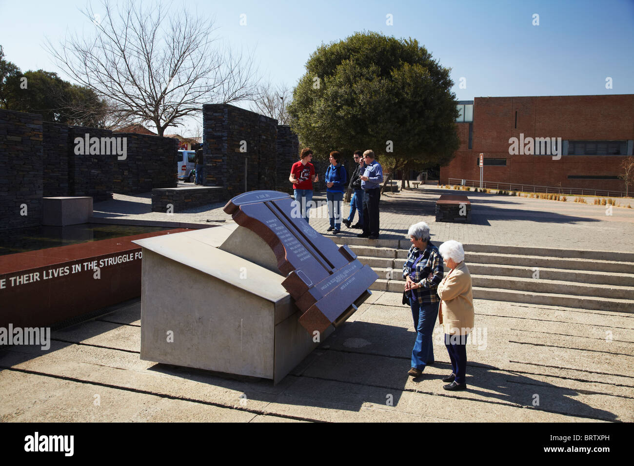 Tourists at Hector Pieterson Museum, Orlando West, Soweto, Johannesburg ...