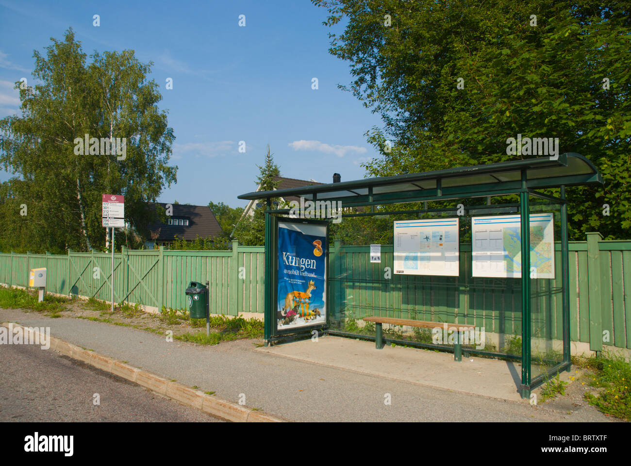 Bus stop shelter Träkvist town outside Stocholm Sweden Europe Stock ...