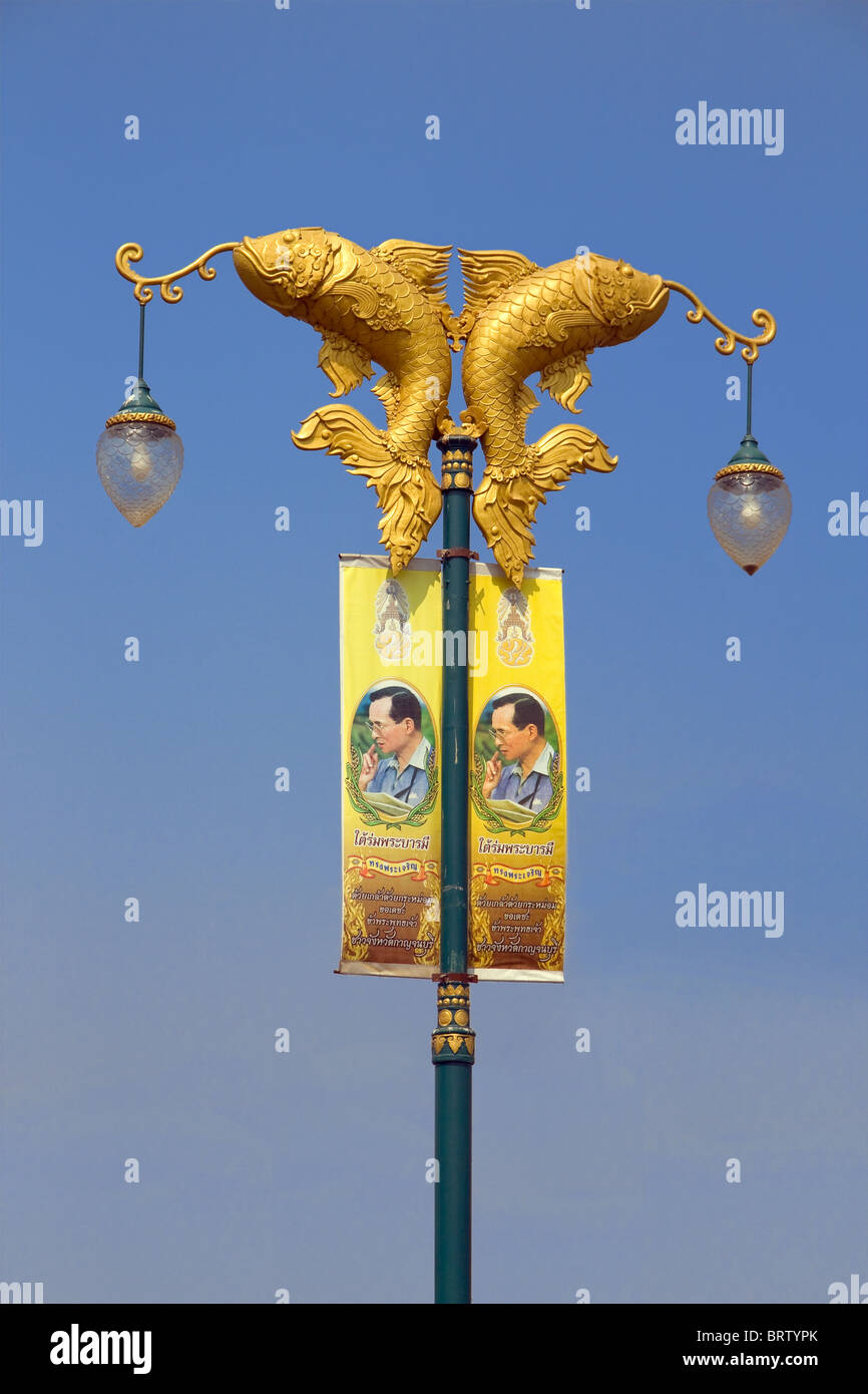 street lamp with decorations Stock Photo - Alamy