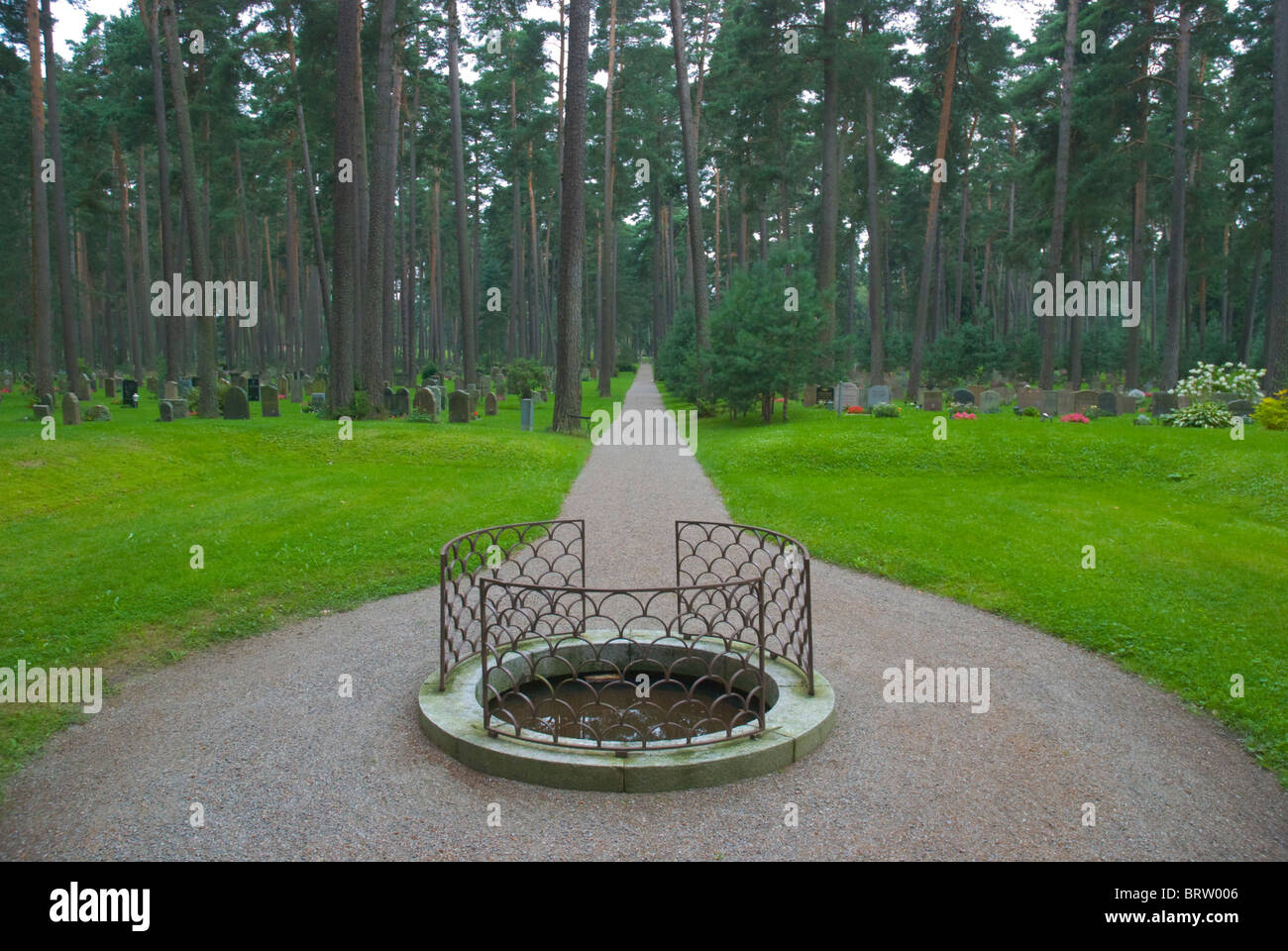 Skogskyrkogården the UNESCO protected cemetery Stockholm Sweden Europe ...