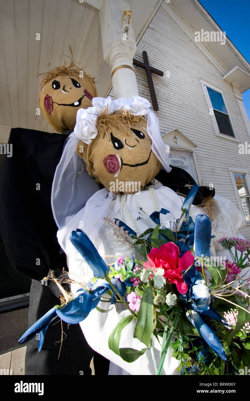 Handmade creative and fun scarecrows standing around town, Grantham ...