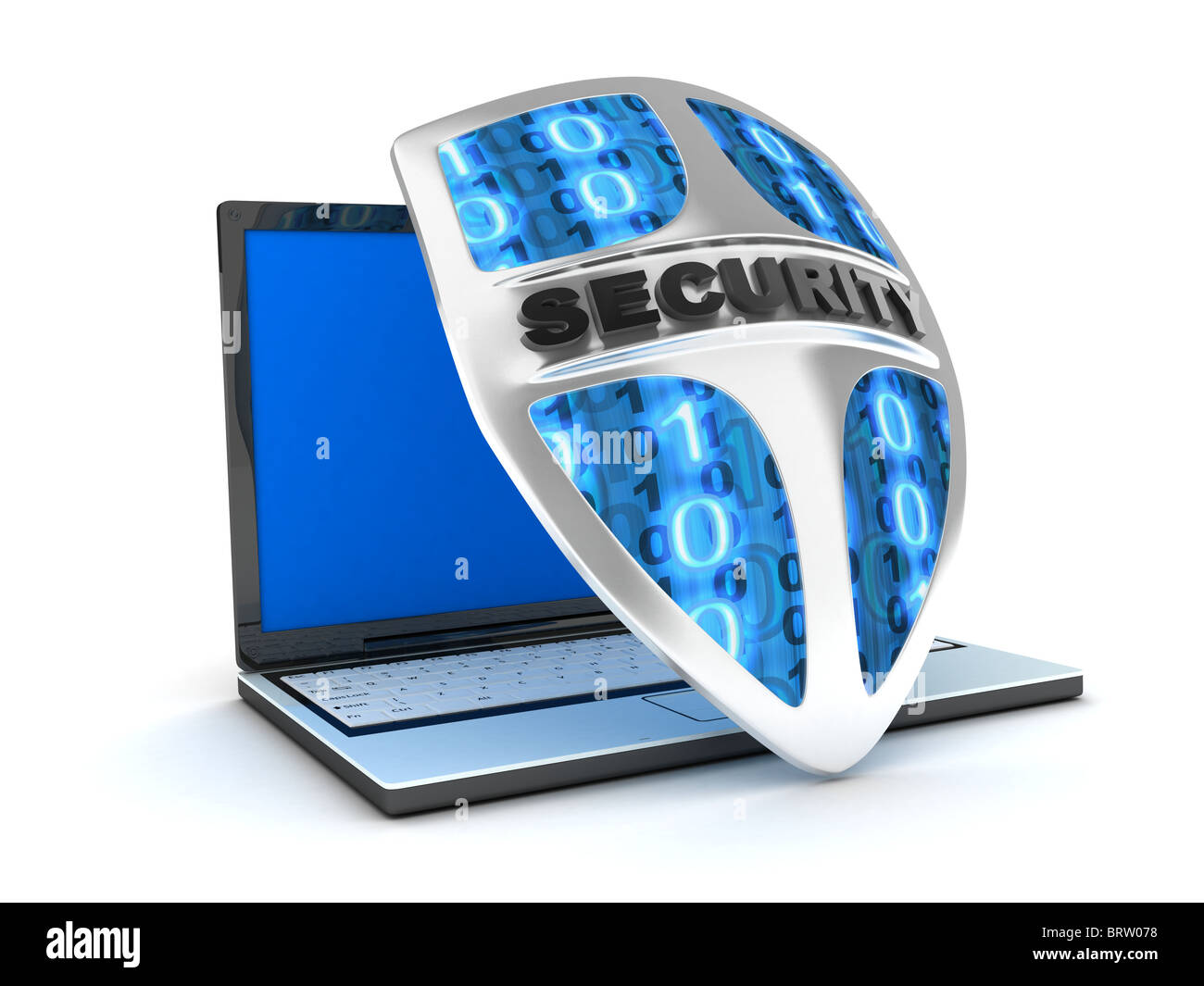 Shield antivirus and laptop, abstract (done in 3d Stock Photo - Alamy