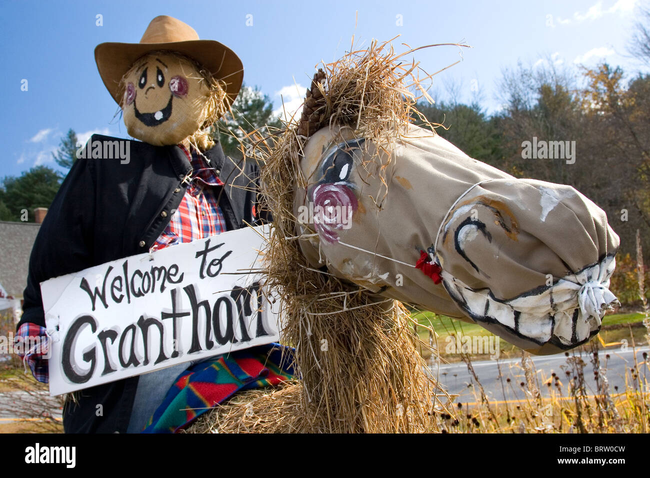Handmade creative and fun scarecrows standing around town, Grantham ...