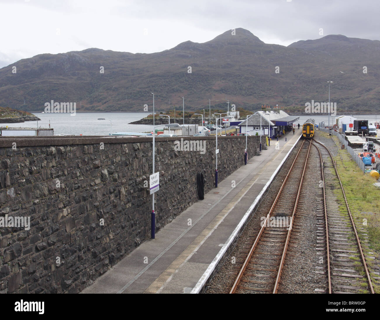 train at Kyle of Lochalsh Railway Station Scotland October 2010 Stock ...
