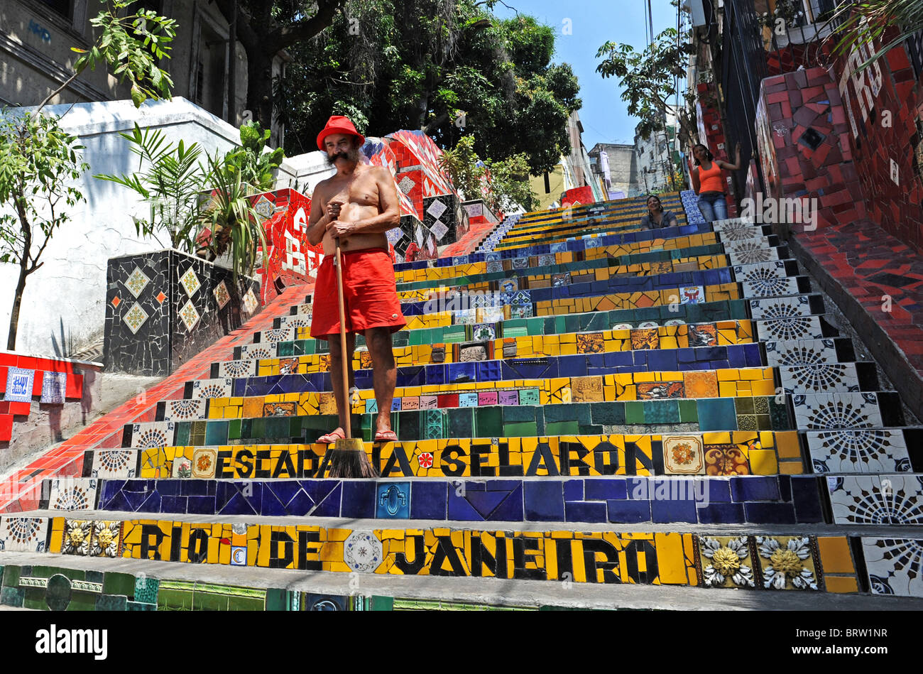 Artist Jorge Selarón stands in the centre of his world famous work the ...