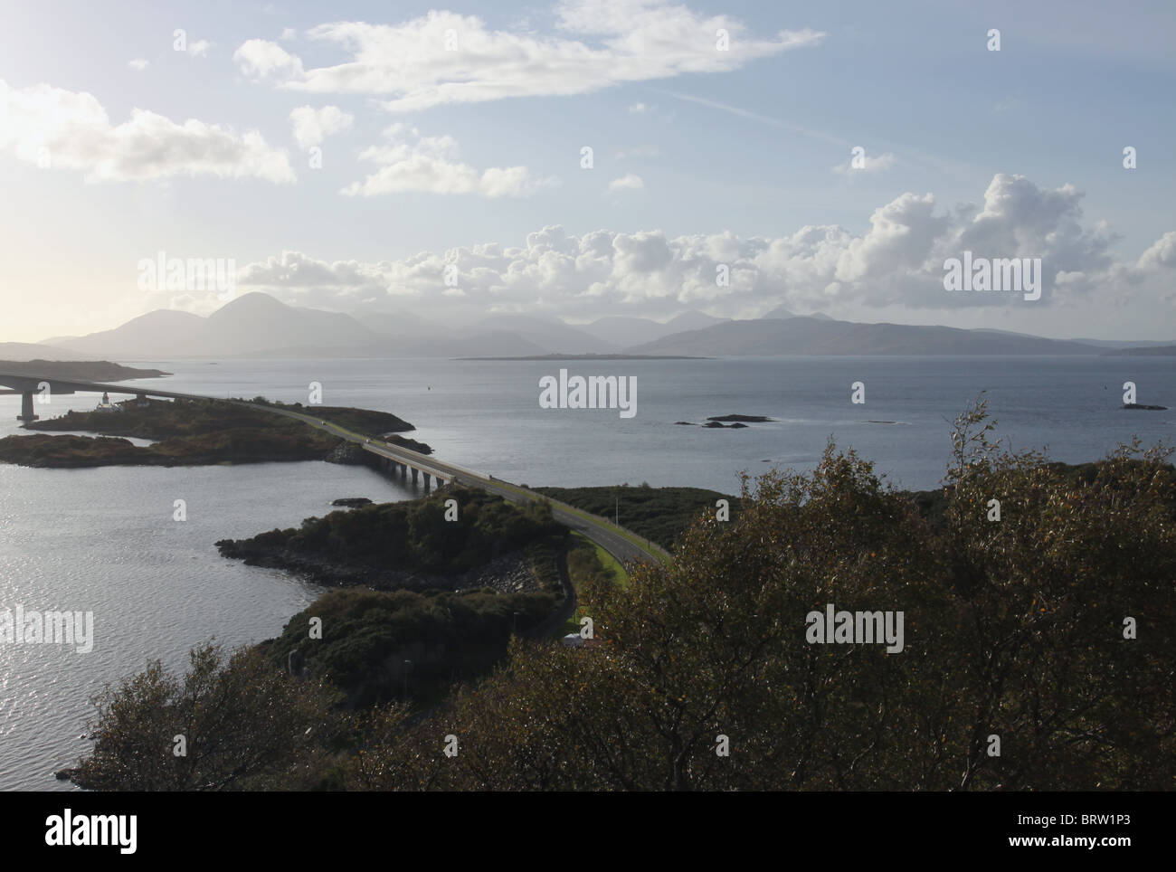 Isle of Skye Bridge from viewpoint Kyle of Lochalsh Scotland October ...