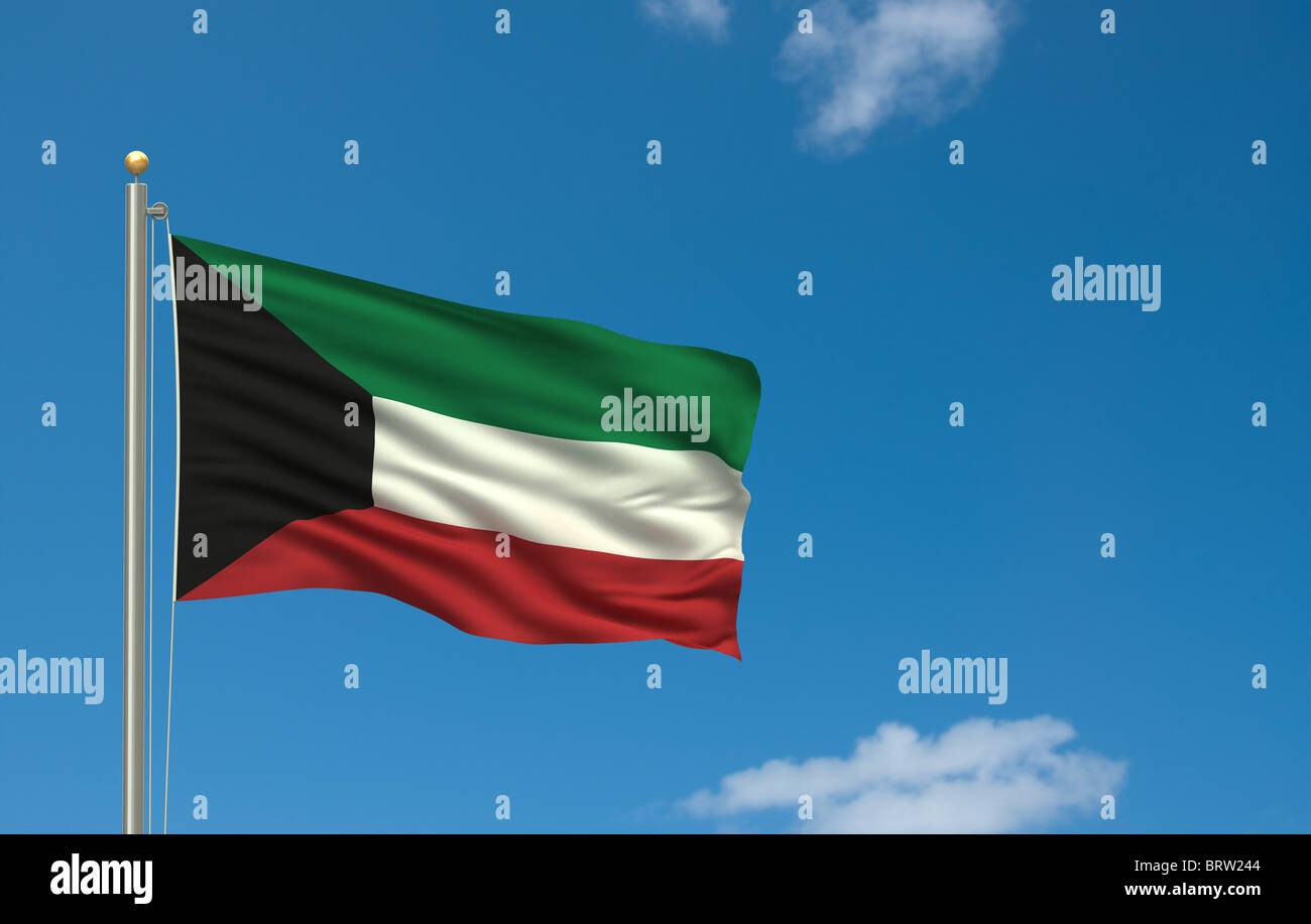 Kuwait kuwaiti flag waving hi-res stock photography and images - Alamy