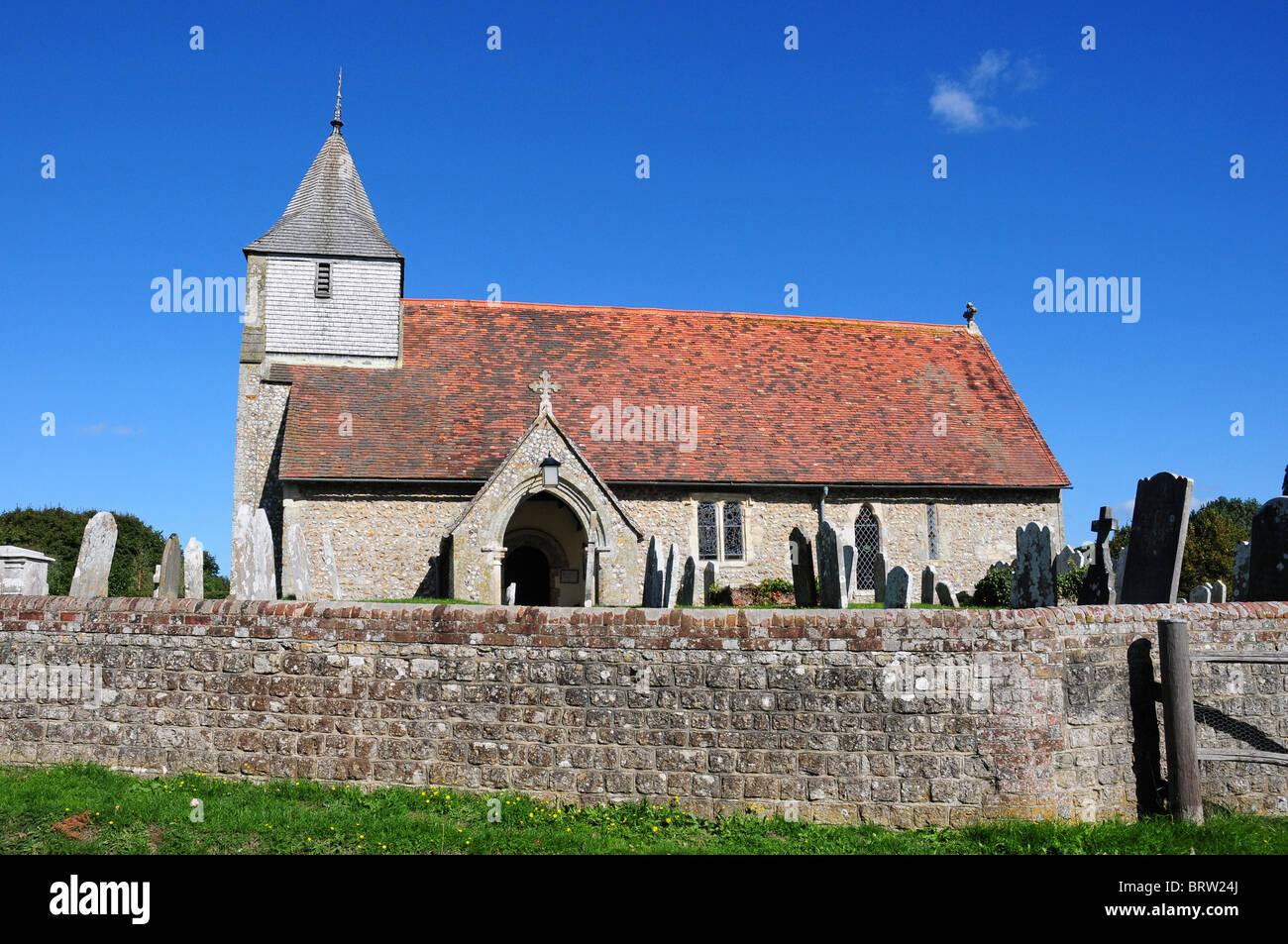 Thirteenth century church of Saint Nicholas, West Itchenor. West Sussex ...