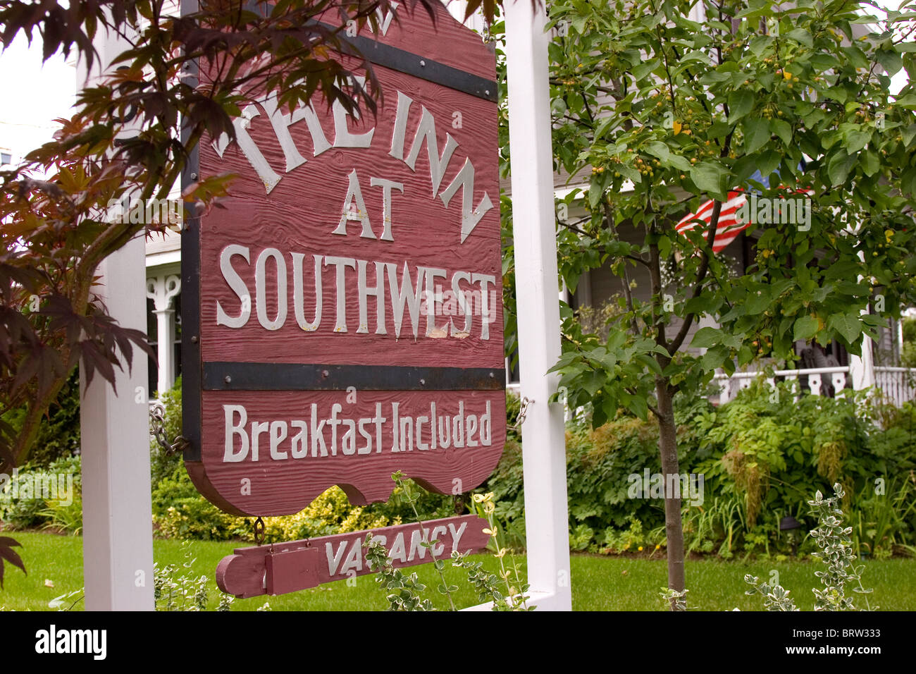 Bed and Breakfast signs outside, Bar Harbor, Maine, USA Stock Photo - Alamy