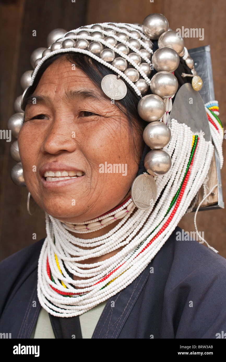 Portrait of an Akha woman in Shan state, Myanmar (Burma Stock Photo - Alamy