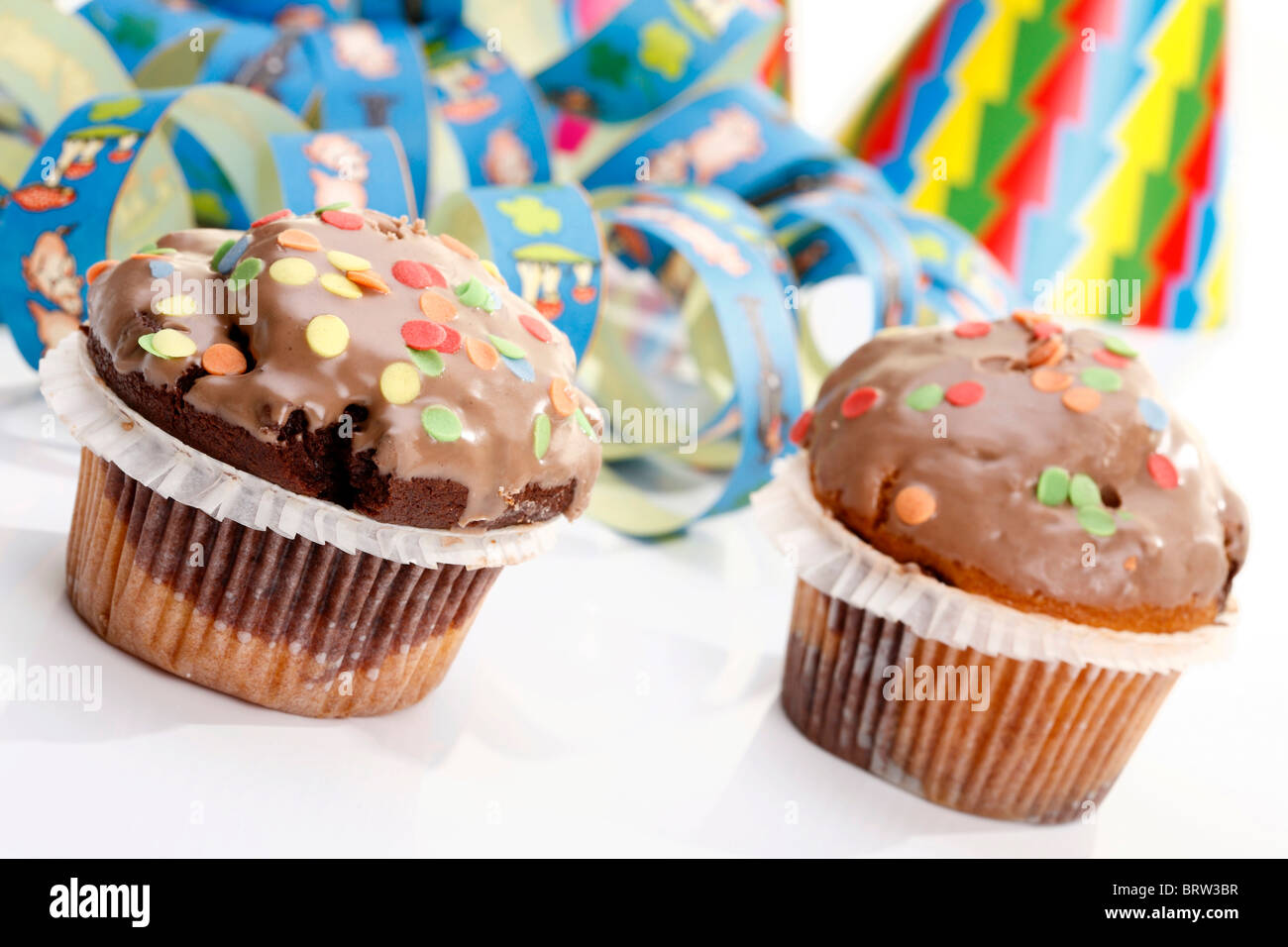 Muffins with carnival decoration Stock Photo - Alamy