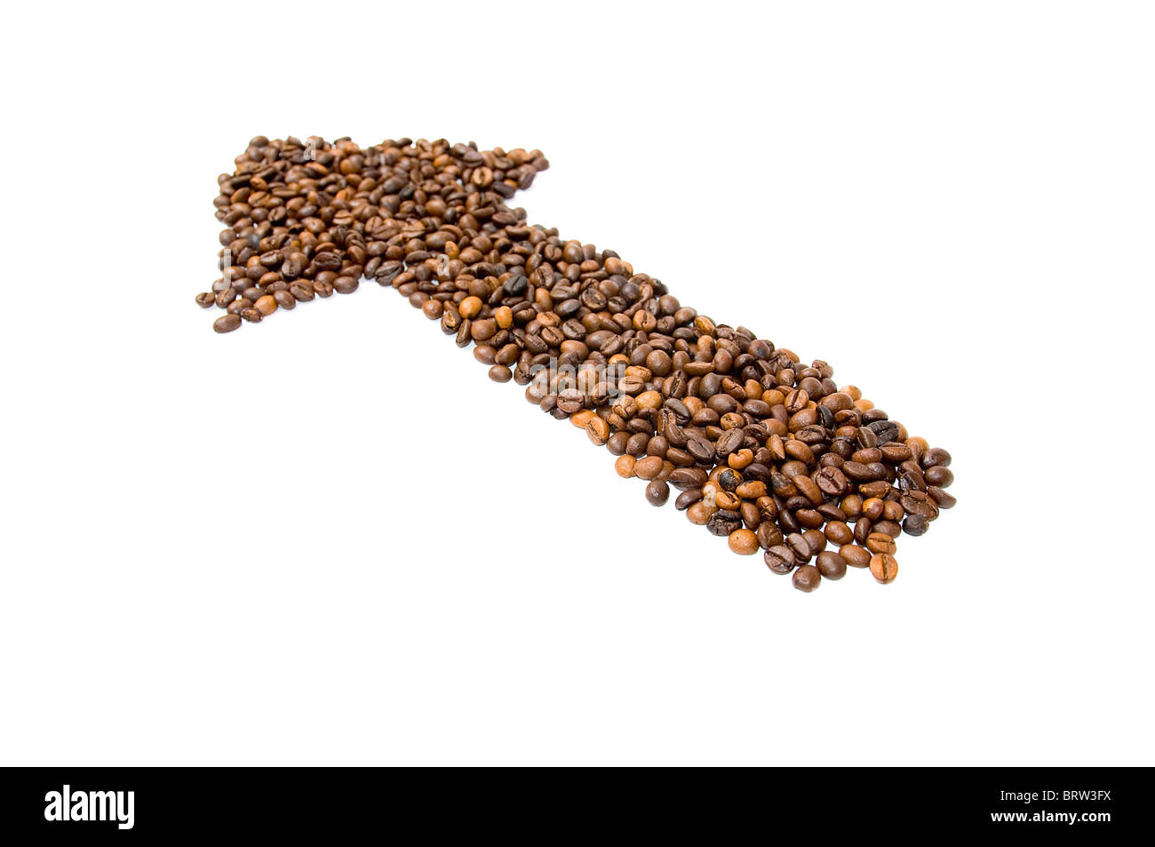 Arrow made of coffee beans isolated on white background Stock Photo - Alamy