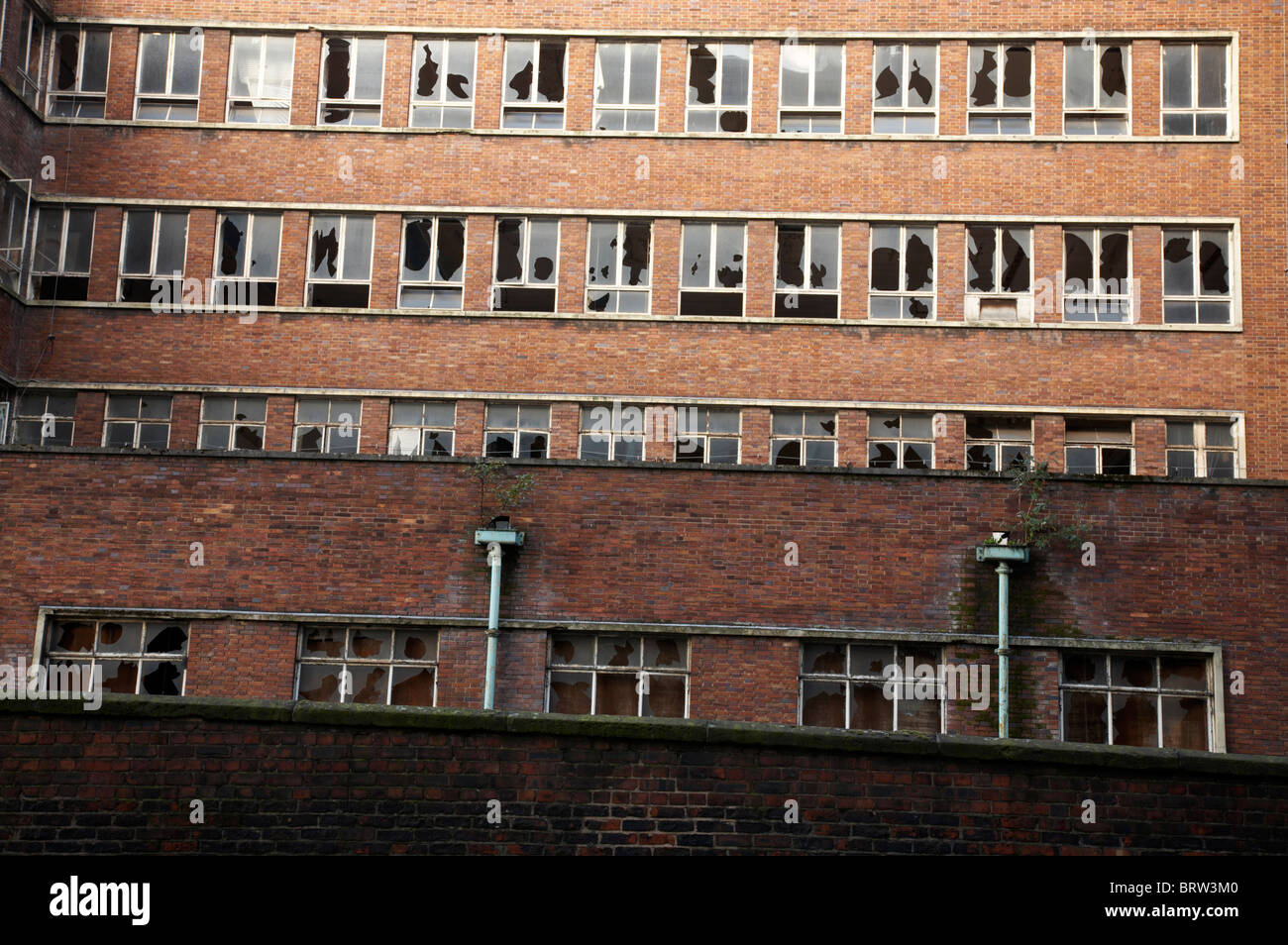 Detail of former DSS building waiting to be demolished in Manchester UK ...
