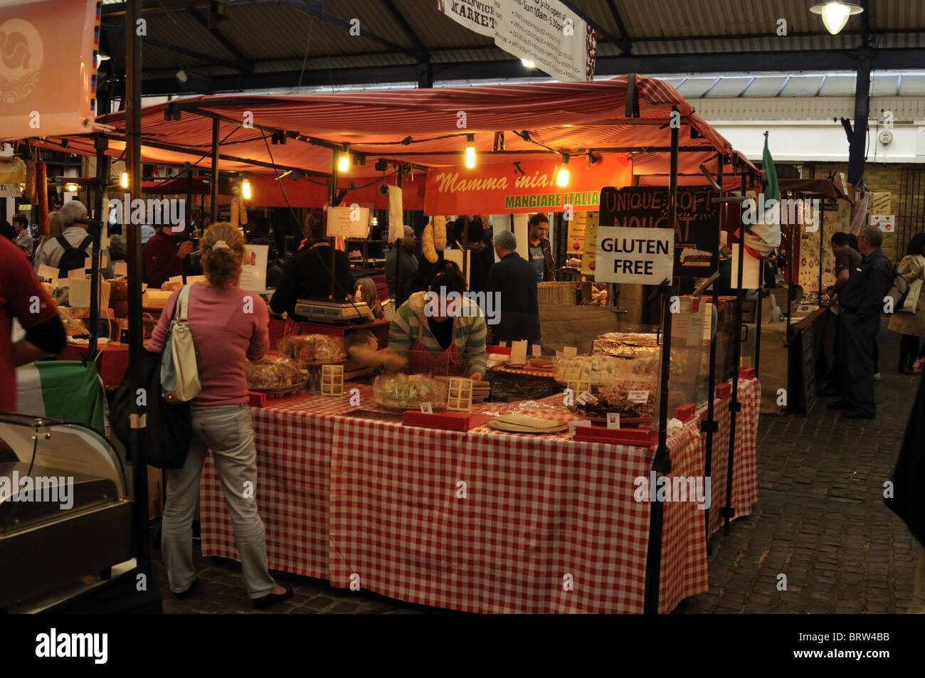 Food stall at Greenwich market, London, UK Stock Photo - Alamy
