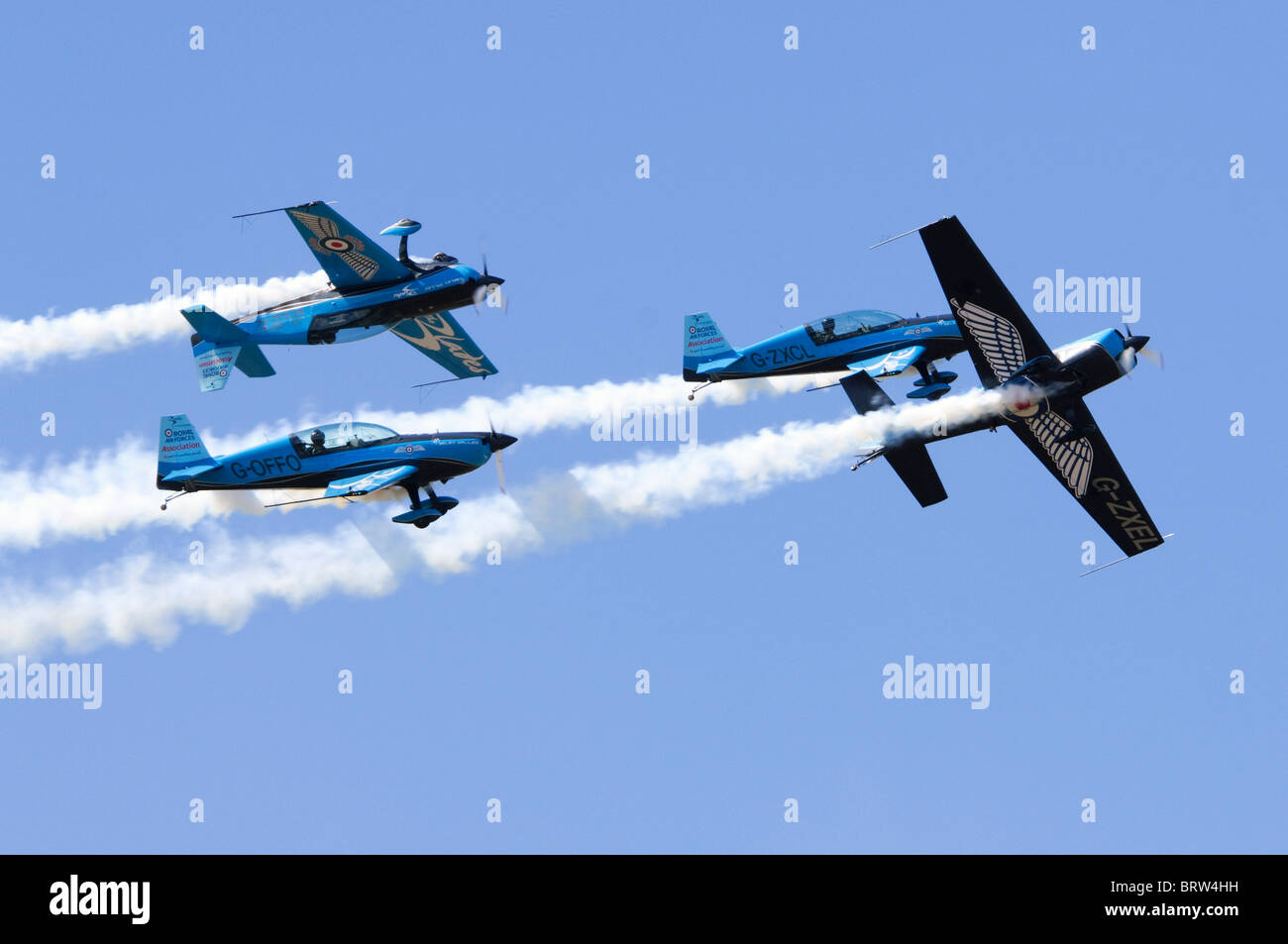 The Blades display team making a formation flypast at Farnborough ...