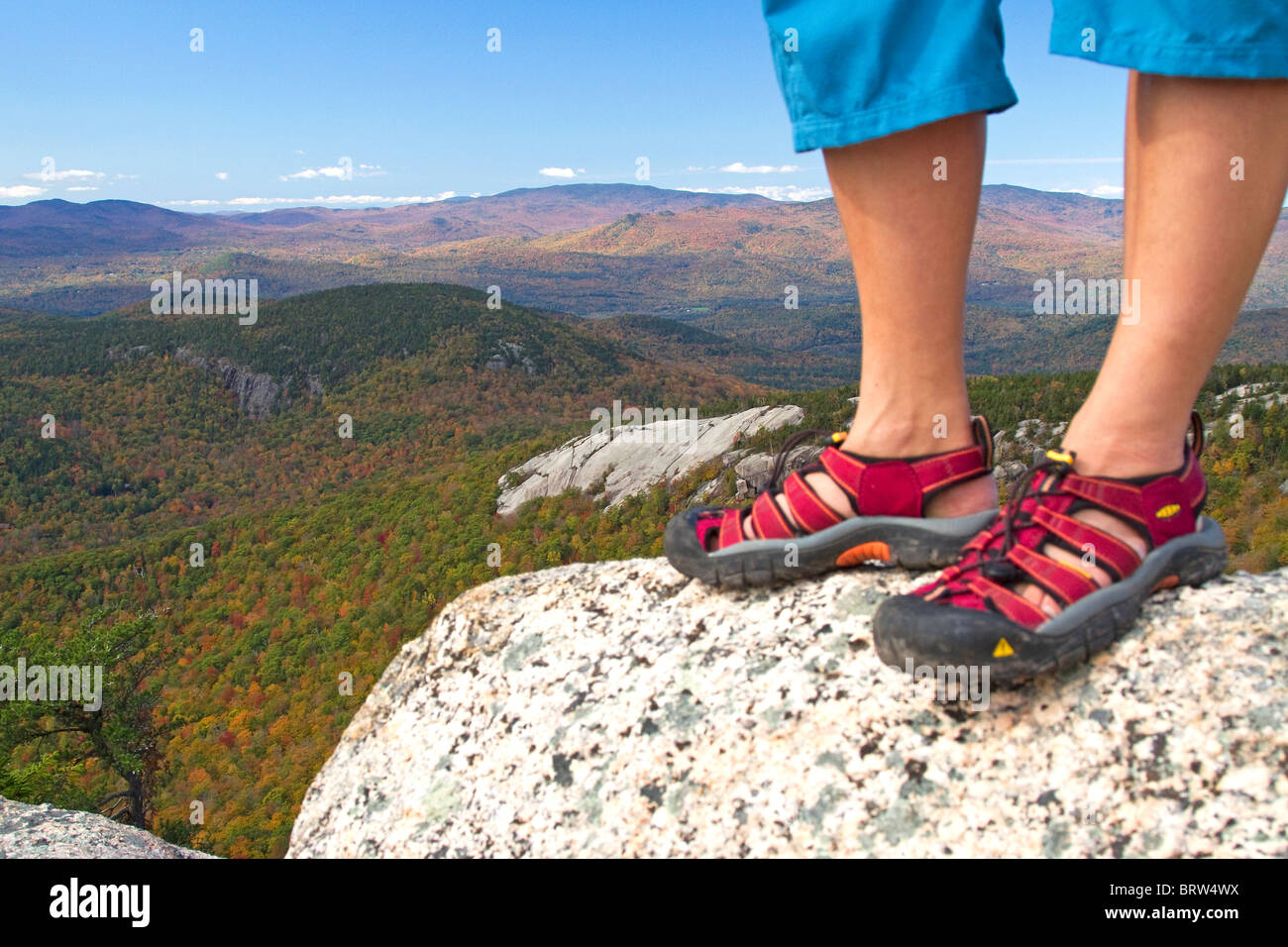 A scenic view of the landscape while hiking in the New Hampshire White ...