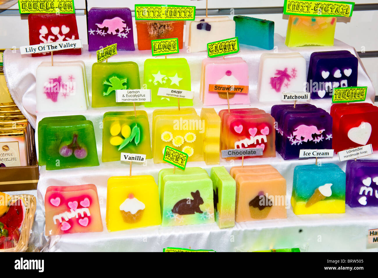 Camden Town Market Lock , display of colorful or colourful handmade ...